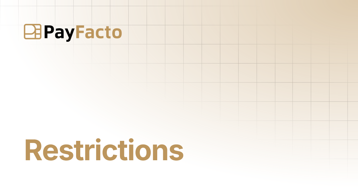 Restrictions | Formation Client