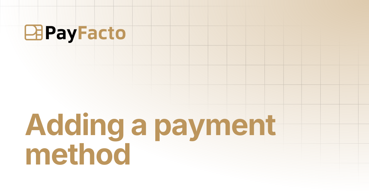 Adding a payment method | Formation Client